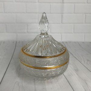 unbranded | Accents | Vintage Crystal Frosted Etched Gold Rim Candy ...